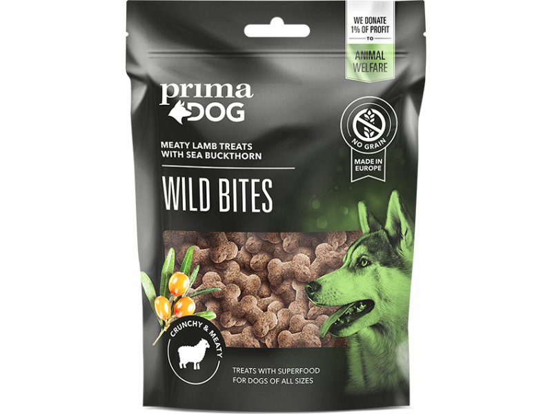 petJungle - PrimaDog Wild bites Crunchy jagnjetina i morski bučak 100 g